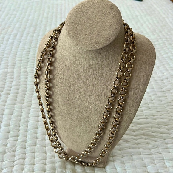 Source Unknown | Jewelry | Vintage Heavy Brass Rolo Chain Necklace ...
